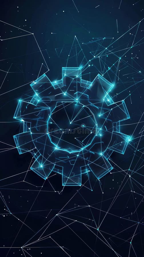 Illustration 3D Model Minimalist Icon of a Gear or Settings Shape Using ...