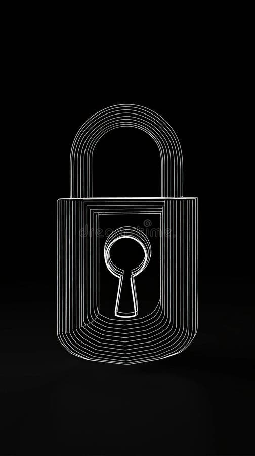 Illustration 3D Model Minimalist Icon Made with Thin Lines Creating a ...