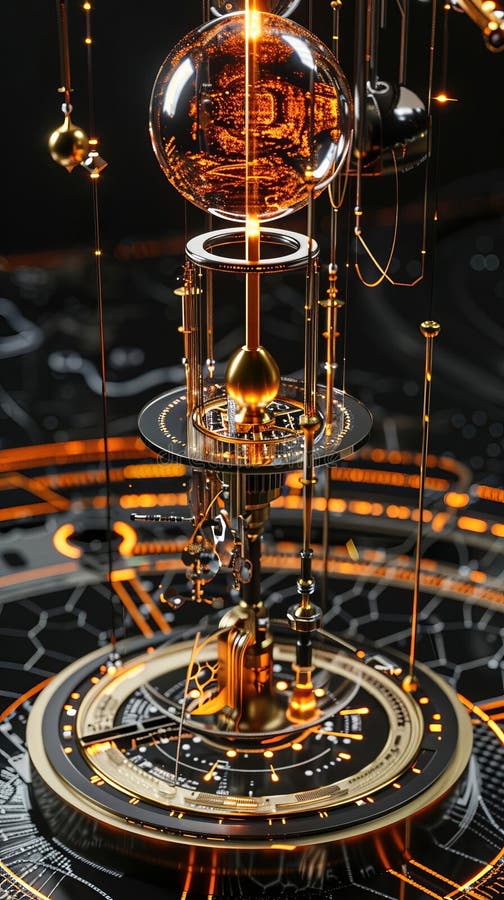 Illustration 3D Model Quantum AI System for Cryptographic Security and ...