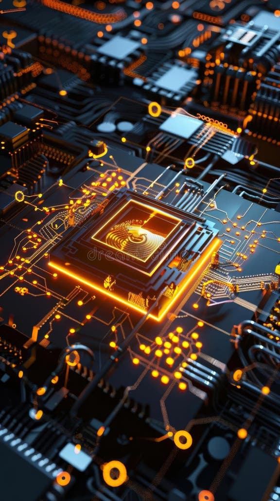 Illustration 3D Model Quantum AI System for Cryptographic Security and ...