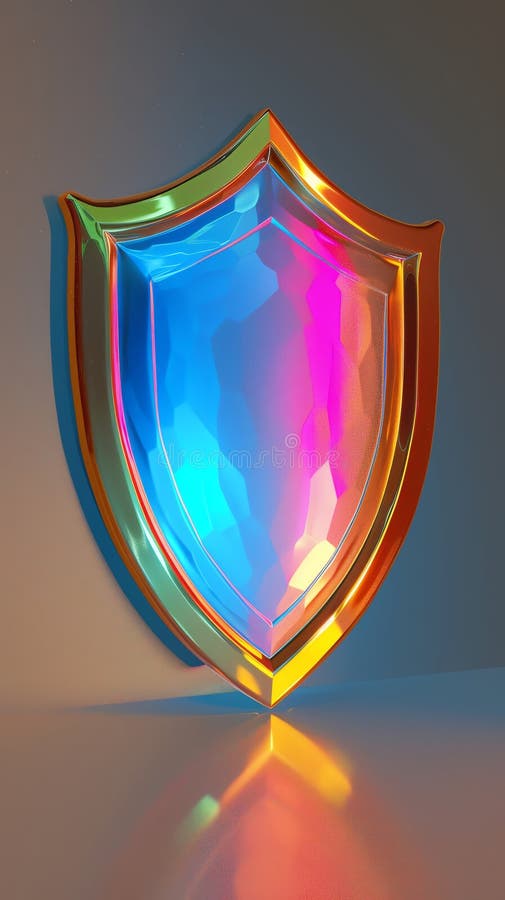 50 Illustration of a 3D Model of a Shield Icon in Bright Colors Stock ...