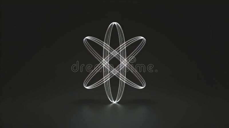 Illustration 3D Model Simple Icon Made of Thin Lines Representing a ...