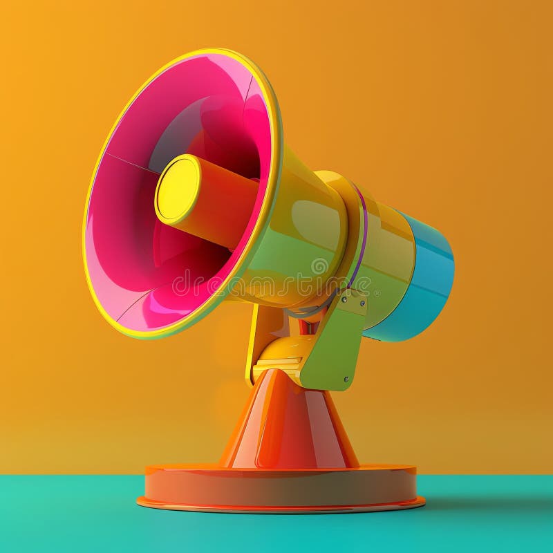 65 Illustration of a 3D Model of a Speaker Icon in Vibrant Colors Stock ...