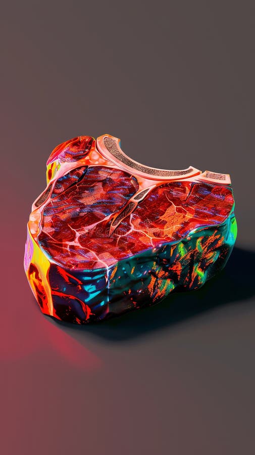 119 Illustration of a 3D Model of a Steak Icon in Vibrant Colors Stock ...