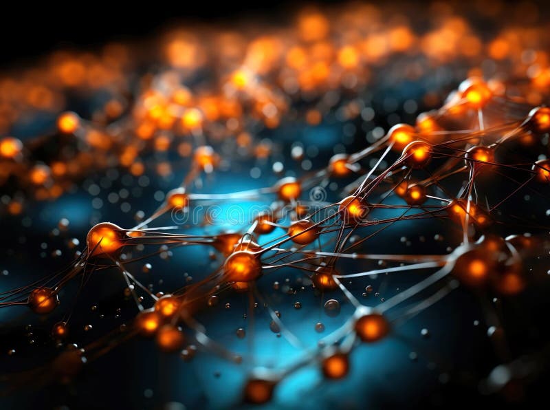 Illustration 3d of Network Digital with Orange Color Stock Illustration ...