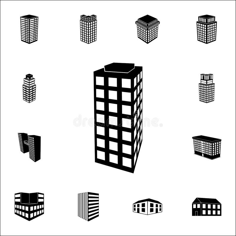 Illustration of 3d Office Building Icon. 3d Building Icons Universal ...