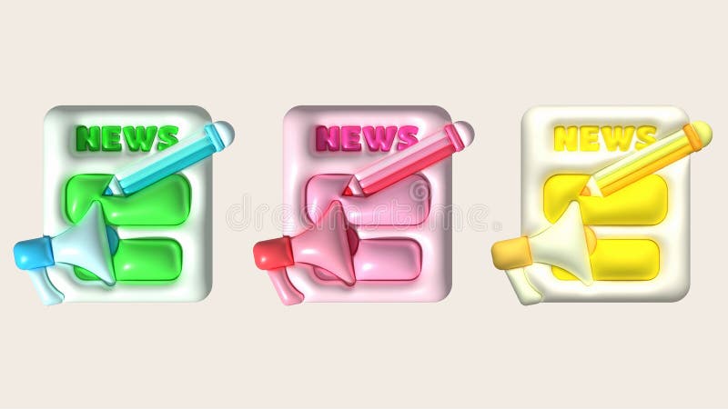 Illustration 3d. Pen Icon To Write News Announcement Text Stock ... Illustration 3d. Pen Icon To Write News Announcement Text Stock ...