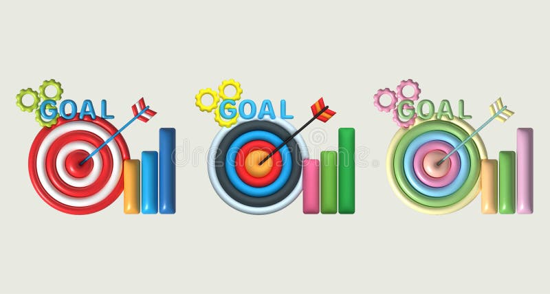 Illustration 3D Planning and Setting Financial Goals To Be Achieved ... Illustration 3D Planning and Setting Financial Goals To Be Achieved ...