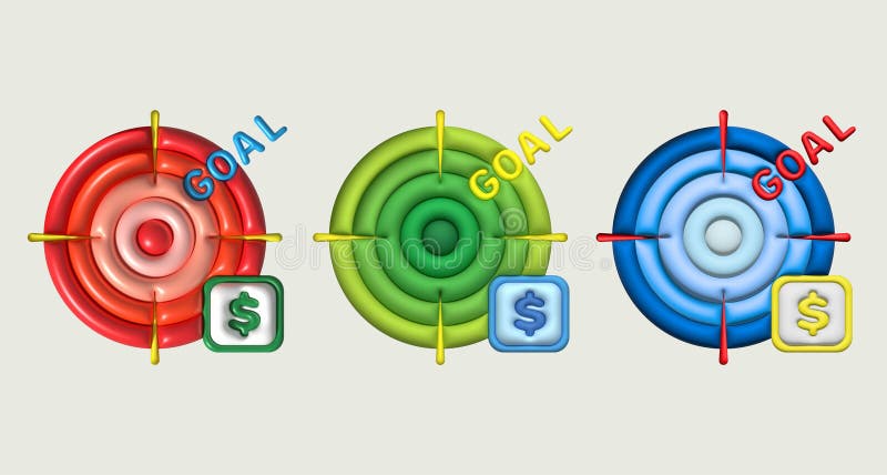 Illustration 3D Planning and Setting Financial Goals To Be Achieved ... Illustration 3D Planning and Setting Financial Goals To Be Achieved ...