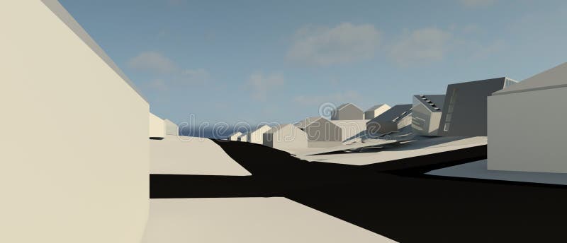 Illustration 3D Project of Building Stock Illustration - Illustration ...