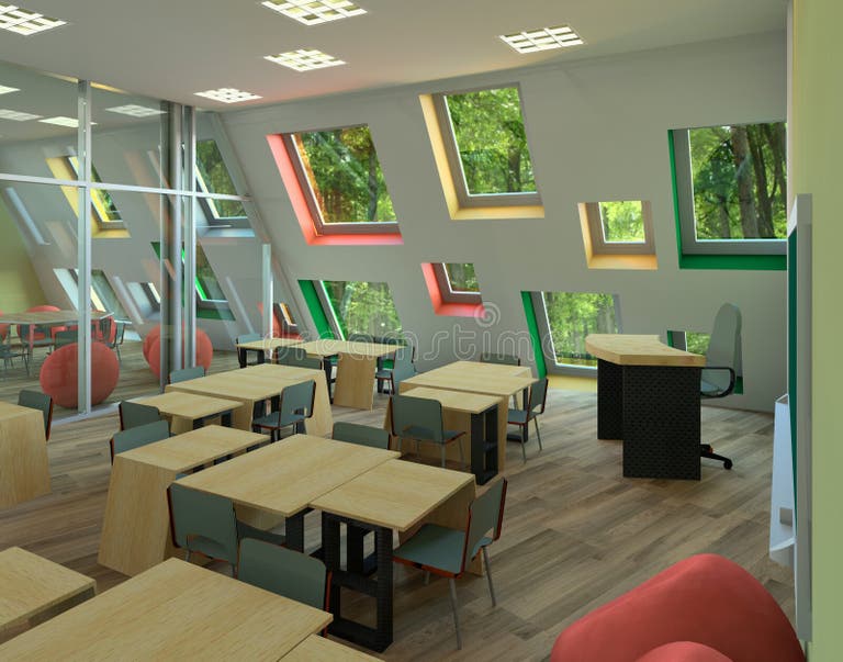 Illustration 3D Project of Primary School Stock Illustration ...