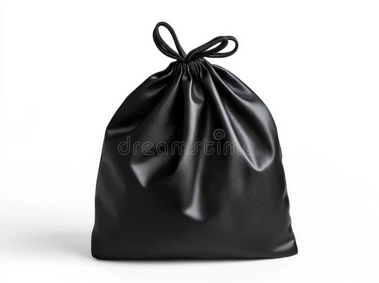 An Illustration of a 3D Render of a Blank Drawstring Polyester Tote Bag ...