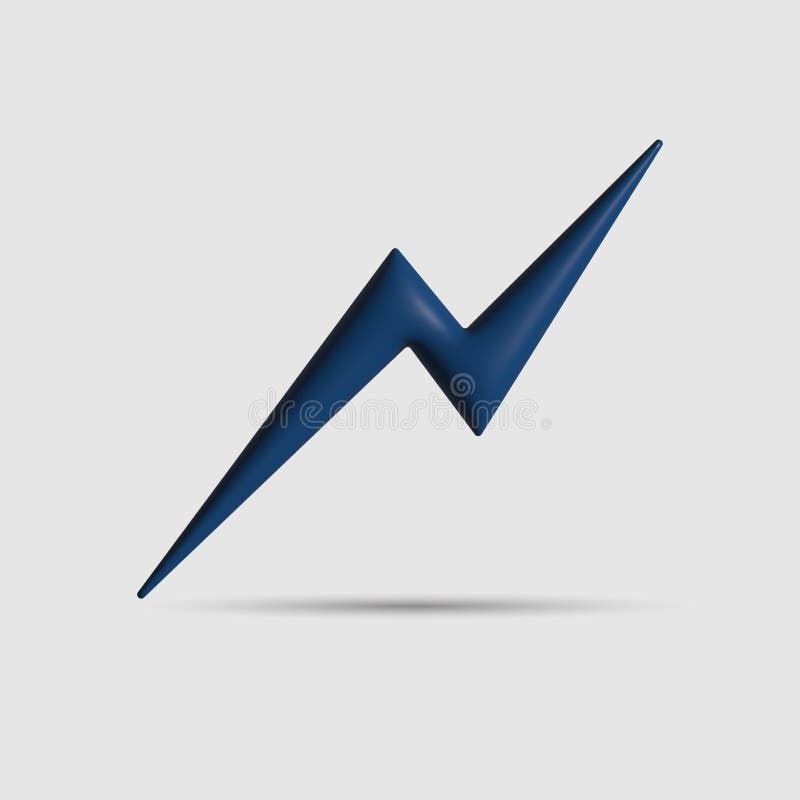 Illustration 3D Render Lightning Flat Icons. Simple Icon Storm or ...