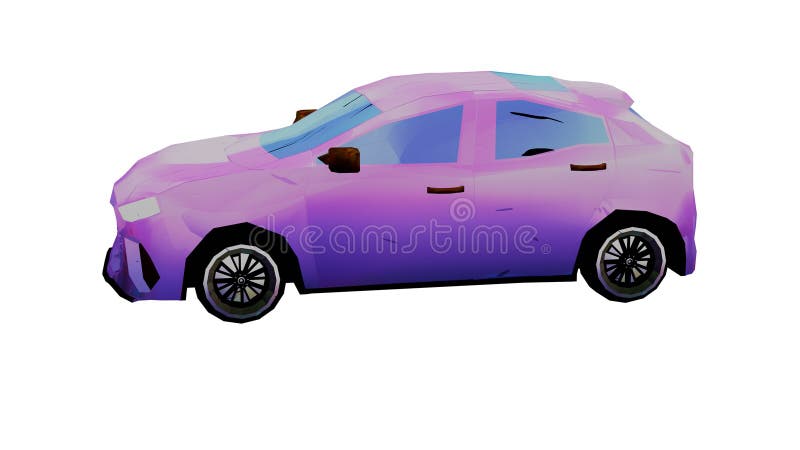 Illustration 3d Render Low Poly Shade Sedan Sweet Car Stock ...
