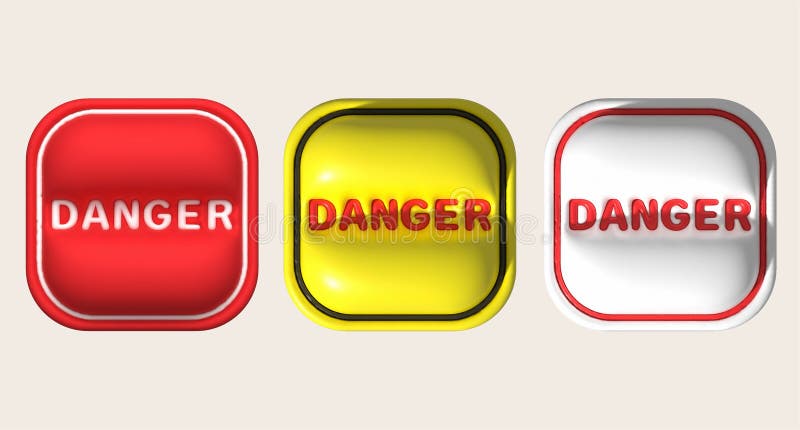 Illustration 3D . the Signboard Contains the Text Danger Stock ...