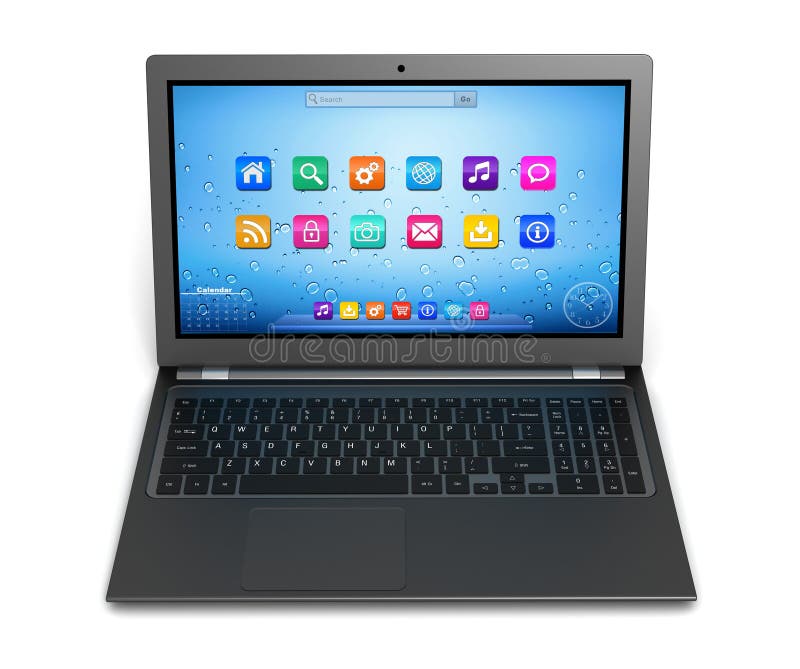 Illustration 3d Simple D'ordinateur Portable Illustration Stock ...