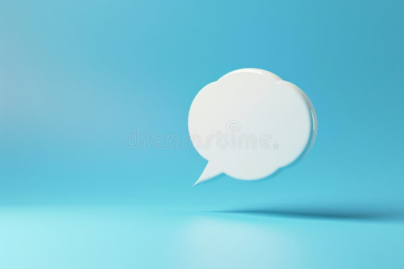 Illustration of a 3D Speech Bubble on a Blue Background Concept of ...