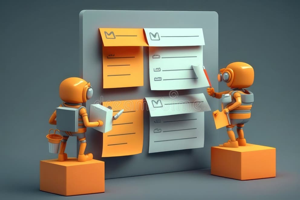 Illustration in 3d Style. Character Management and Delegation of ...