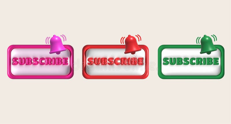 Illustration 3D Subscribe Icon. Subscribe Button. 3D Element Stock ...
