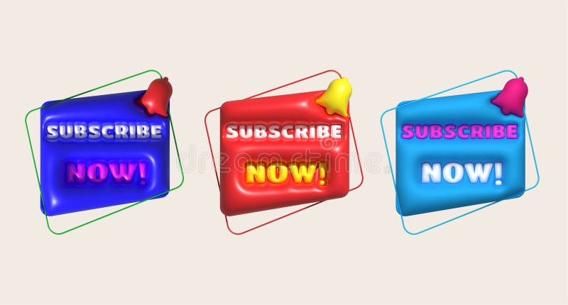 Illustration 3D Subscribe Icon. Subscribe Button. 3D Element Stock ...