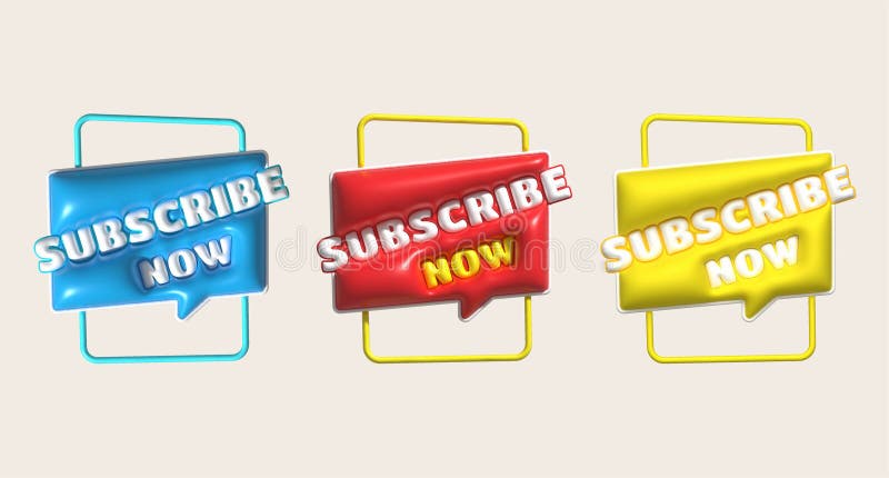 Illustration 3D Subscribe Icon. Subscribe Button. 3D Element Stock ...