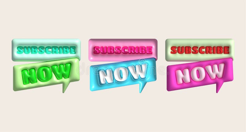 Illustration 3D Subscribe Icon. Subscribe Button. 3D Element Stock ...