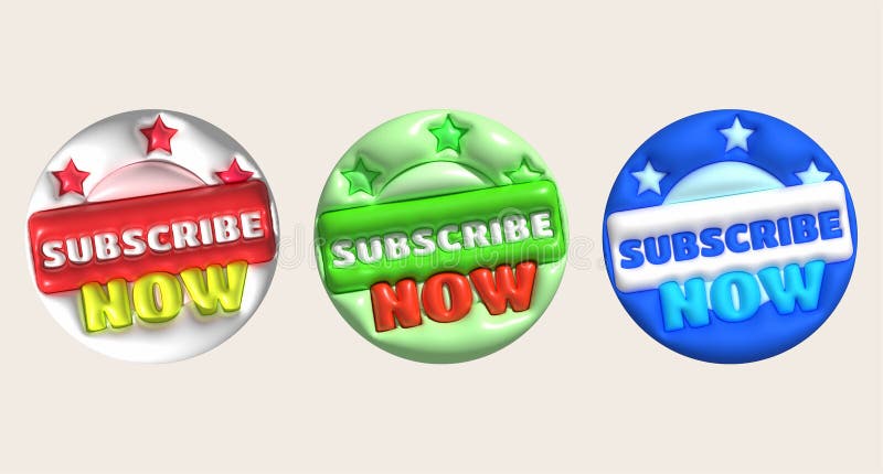 Illustration 3D Subscribe Icon. Subscribe Button. 3D Element Stock ...