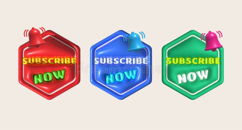 Illustration 3D Subscribe Icon. Subscribe Button. 3D Element Stock ...