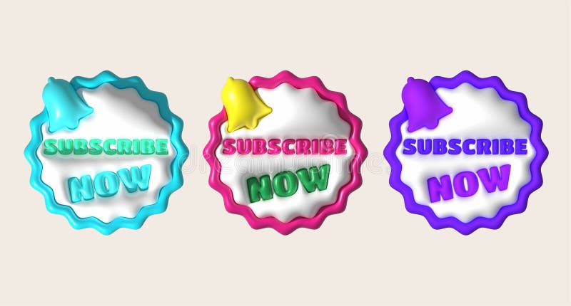 Illustration 3D Subscribe Icon. Subscribe Button. 3D Element Stock ...