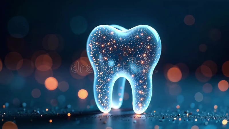 Illustration of 3D Tooth Innovation. Stomatology Symbol Low Polygon ...