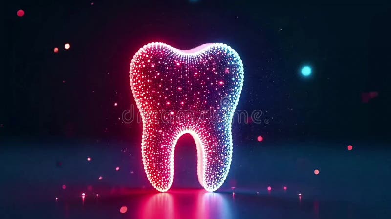 Illustration of 3D Tooth Innovation. Stomatology Symbol Low Polygon ...