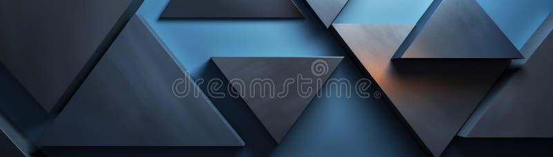 Illustration of a 3d Triangle Wall in Blue and Dark Blue in Banner Size ...