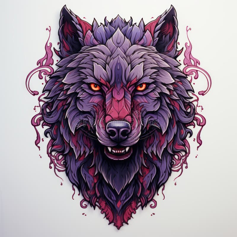 Illustration D'un Loup Aux Yeux Rouges Illustration Stock ...