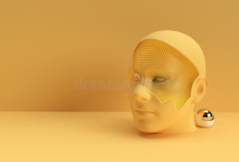 Illustration 3d D'un Visage Humain Illustration Stock - Illustration du ...
