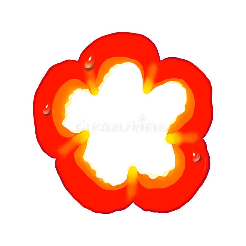 Illustration D'une Tranche De Poivron Rouge Illustration Stock ...