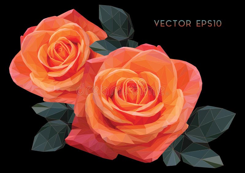 Illustration 3d Vector Low Polygon Rose Stock Vector - Illustration of ...