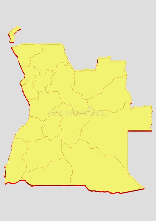 Illustration and 3D Vector of the Map of Angola Stock Vector ...