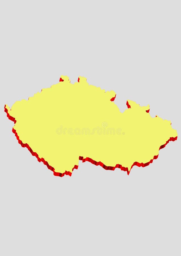 Illustration and 3D Vector of the Map of Czechia Stock Vector ...