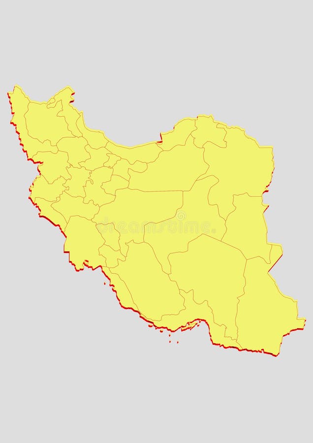 Illustration and 3D Vector of the Map of Iran Stock Vector ...
