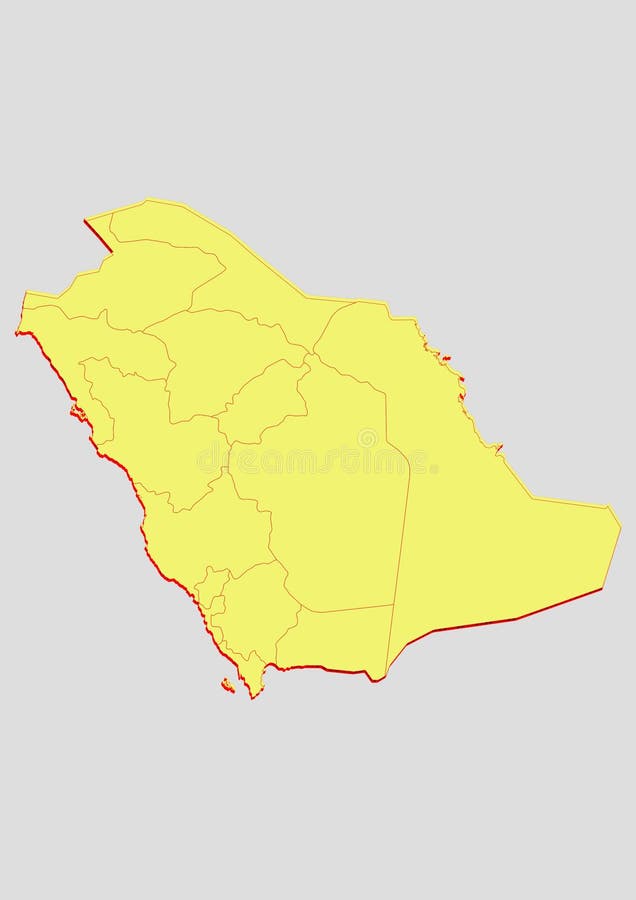 Illustration and 3D Vector of the Map of Saudi Arabia Stock Vector ...