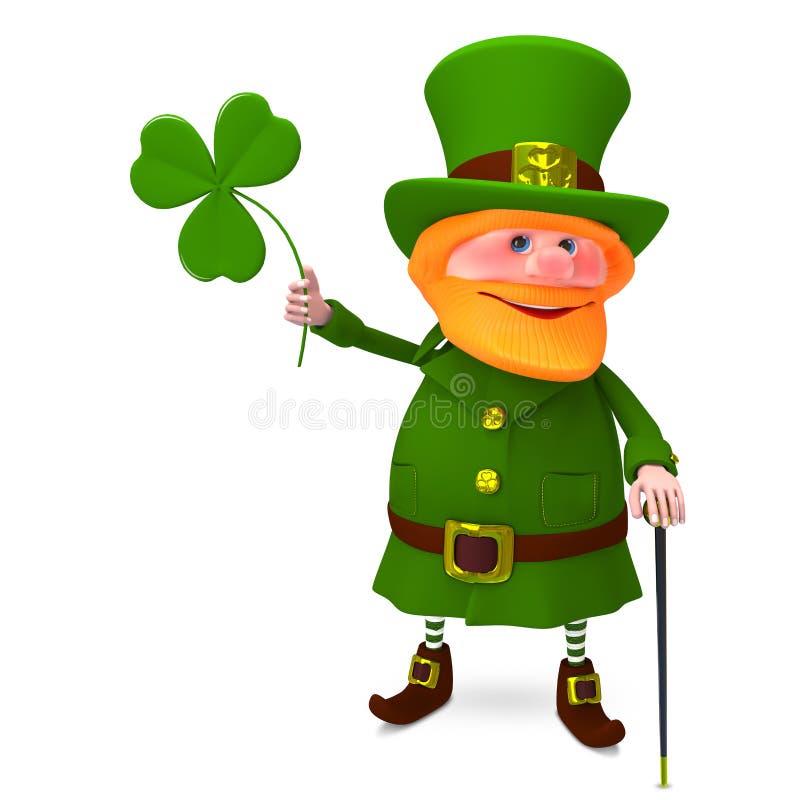 Illustration 3D Von St Patrick Mit Klee Stockbild - Illustration von ...