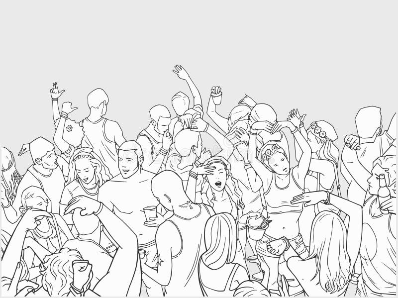 Illustration of Dancing Festival Crowd Stock Illustration ...
