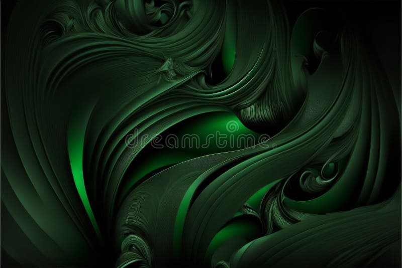 Dark Green Abstract Background, Creative Digital Illustration Painting ...