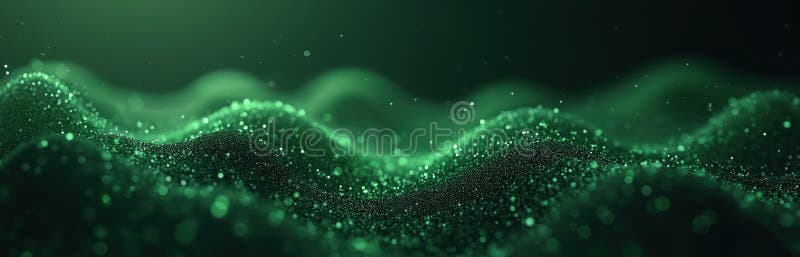 Illustration of Dark Green Tech Web with Subtle White Particles on Dark ...