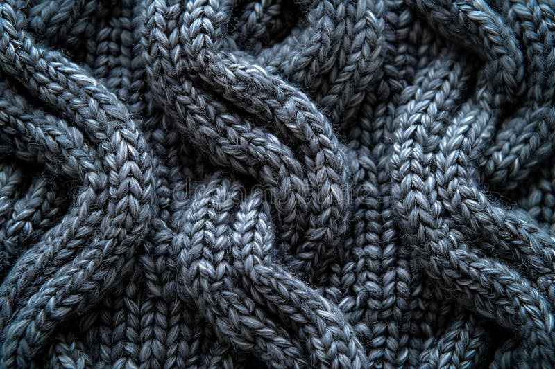 Dark Grey Knitted Background with Cable Pattern, Closeup. Grey Sweater ...