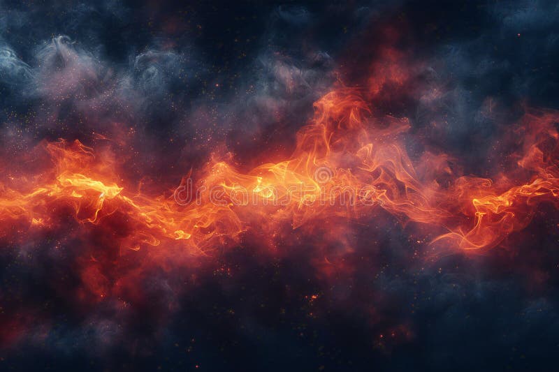 Dark Orange Smoke Cloud on Black Background, Abstract Dark Red Fire ...