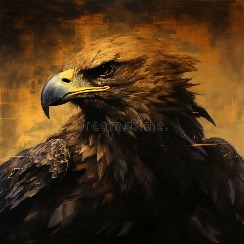 Illustration of Dark Silhouette of an Ethereal Shadow Eagle Chiarosc ...