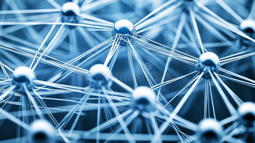 Illustration of Data Flow on a Dark Background with Abstract Network ...