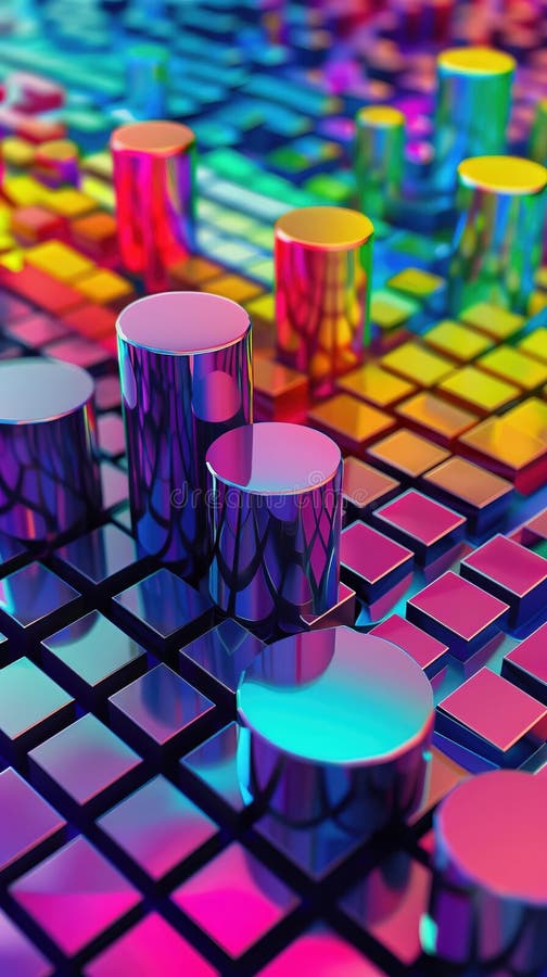 Illustration of a Data Monitoring Icon in 3D with a Colorful Background ...