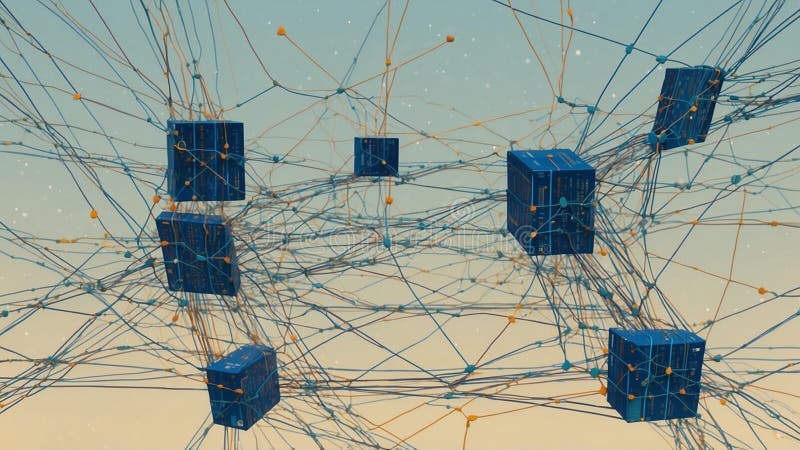 Illustration of Data Packets Traveling through a Network Stock ...